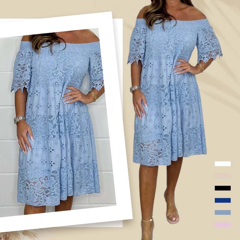 💃Trägerloses Spitzenkleid mit hohlem Patchwork für Damen – Lonborus